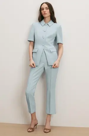 Veronica Beard Dell Pintuck Crop Pants