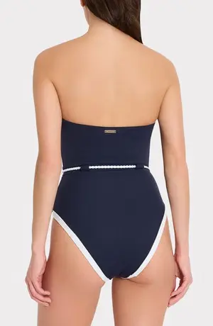 MILLY Strapless Belted One-piece Swimsuit
