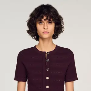 Sandro Floral Print Knit Mini Dress - Brown