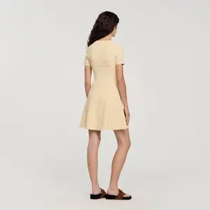 Sandro Floral Print Knit Mini Dress - Vanilla