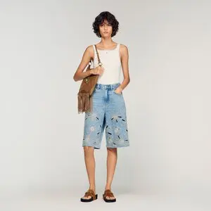 Sandro Ribbed Vest Top - Ecru