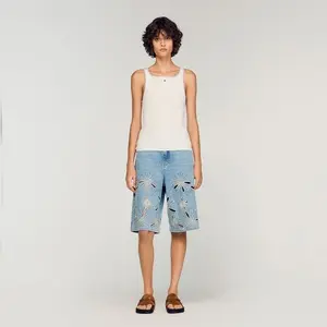 Sandro Ribbed Vest Top - Ecru
