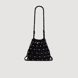 Sandro Studded Net Mesh Shoulder Bag