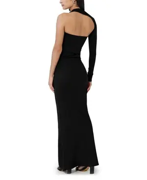 MARCELLA Manhattan One Shoulder Gown - Black