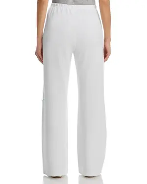 Aqua Seashell Wide Leg Sweatpants - White