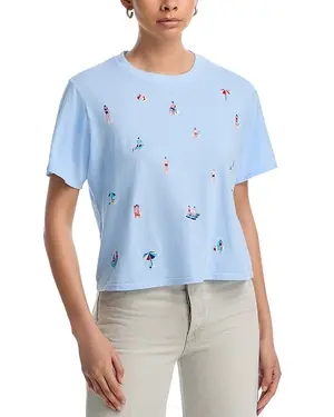 Aqua Cropped T-shirts For Women