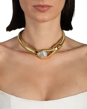 Alexis Bittar Solanales Crystal Pebble Collar Necklace - Crystals