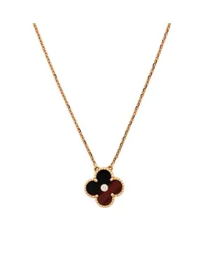 VAN CLEEF & ARPELS Vintage Alhambra Pendant Necklace Limited Edition - Pink