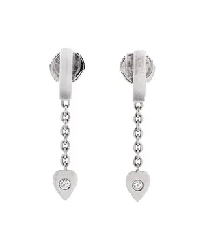 CARTIER Mon Amour Heart Drop Earrings 18k Gold With Diamonds - White