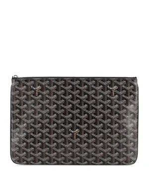 Goyard MM Senat Zip Pouch Coated Canvas Black