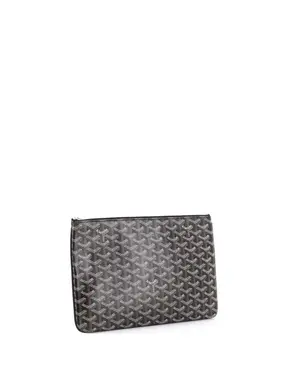 Goyard Mm Senat Zip Pouch Coated Canvas - Black