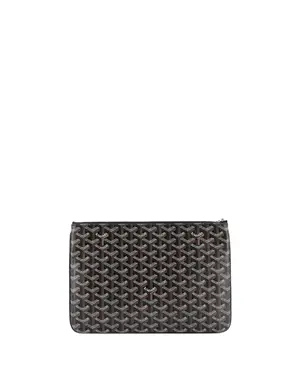 Goyard Mm Senat Zip Pouch Coated Canvas - Black