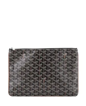 Goyard Mm Senat Zip Pouch Coated Canvas - Black