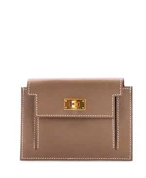 HERMES Kelly Pocket Compact Wallet Epsom - Brown
