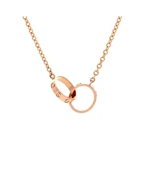 CARTIER Love Interlocking Necklace 18k Rose Gold, 17.25 - Pink