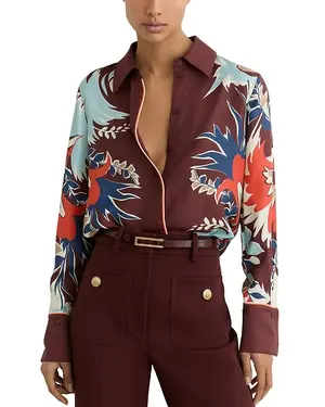 REISS Lia Print Placement Shirt