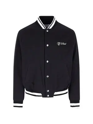 Off-White Varsity Souvenir" Bomber Jacket - Black