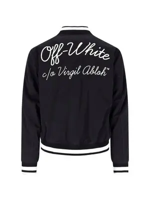 Off-White Varsity Souvenir" Bomber Jacket - Black