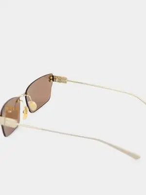 Balenciaga Bronze And Metallic Gossip Cat Sunglasses