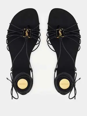 Saint Laurent Babylone Flat Sandals - Black
