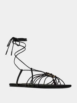 Saint Laurent Babylone Flat Sandals - Black