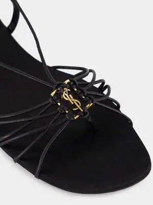 Saint Laurent Babylone Flat Sandals - Black