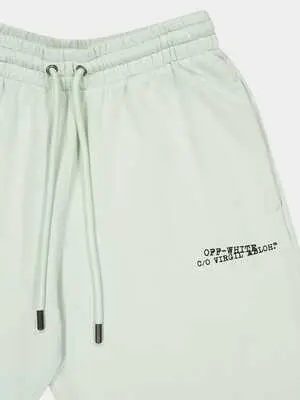 Off-White Big Double Arrow Cotton Shorts - Green