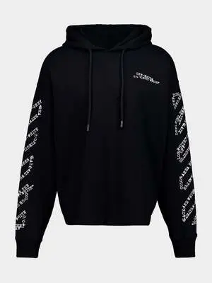 Off-White Type Machine Arrow Cotton Hooded Sweatshirt - Black