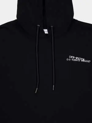 Off-White Type Machine Arrow Cotton Hooded Sweatshirt - Black