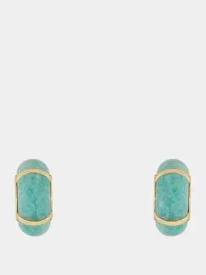 LIZZIE FORTUNATO Zellige Amazonite Hoop Earrings - Blue