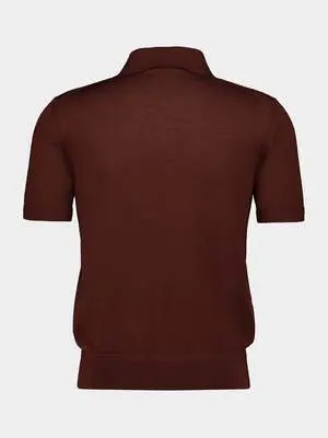 TOM FORD Cocoa Fine Gauge Cashmere-silk Polo