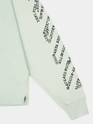 Off-White Cotton Hooded Sweatshirt With Arrow Graphic - Green