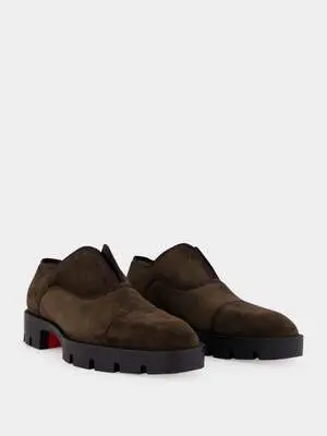 CHRISTIAN LOUBOUTIN Cafe Alpha Crosta Calf Leather Loafers - Brown