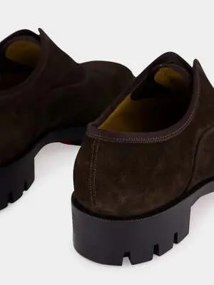 CHRISTIAN LOUBOUTIN Cafe Alpha Crosta Calf Leather Loafers - Brown