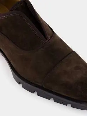CHRISTIAN LOUBOUTIN Cafe Alpha Crosta Calf Leather Loafers - Brown