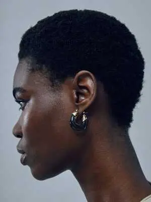 LIZZIE FORTUNATO Mini Organic Hoop Earrings Green