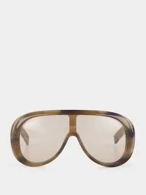 Gucci Light Tortoiseshell Rectangular Frame Sunglasses