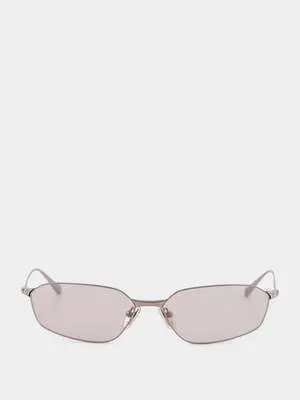 Balenciaga Invisible 2.0 Oval Sunglasses - Silver