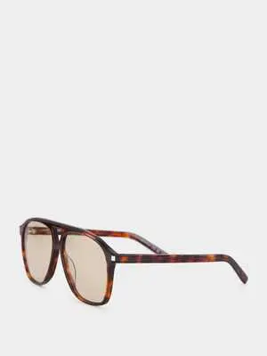 Saint Laurent Havana Sl 596 Dune Aviator Sunglasses - Brown