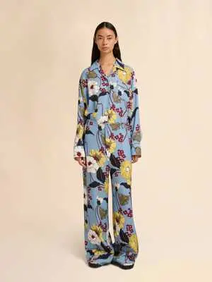 Marni Floral Printed Palazzo Pants - Blue