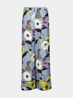 Marni Floral Printed Palazzo Pants - Blue