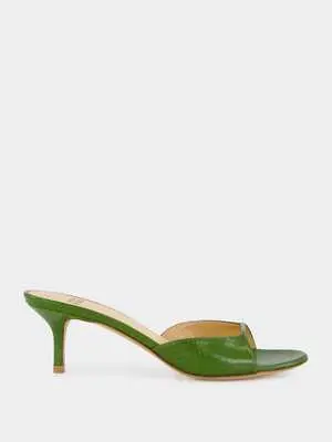 FRANCESCO RUSSO Watersnake Leather Mules - Green