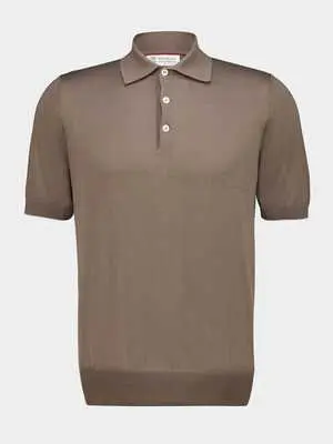 Brunello Cucinelli Lightweight Cotton Knit Polo Shirt