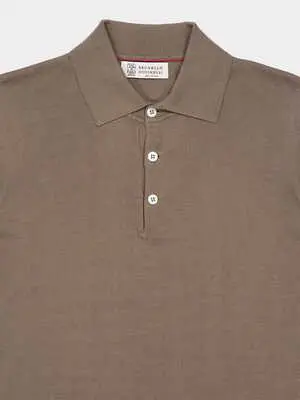 Brunello Cucinelli Lightweight Cotton Knit Polo Shirt
