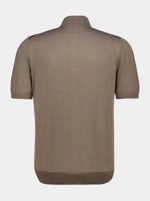 Brunello Cucinelli Lightweight Cotton Knit Polo Shirt