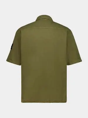 Stone Island Military Brushed Organic Cotton Canvas Shirt - Green