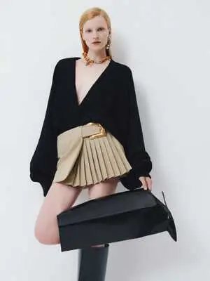 Balmain Cotton Gabardine Mini Skirt With Anthem Buckle - Beige