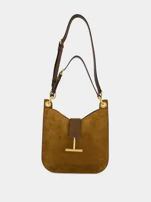 TOM FORD Small Tara Suede Crossbody Bag - Brown