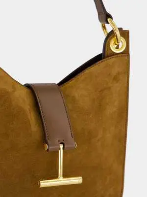 TOM FORD Small Tara Suede Crossbody Bag - Brown