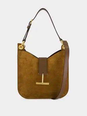 TOM FORD Small Tara Suede Crossbody Bag - Brown
